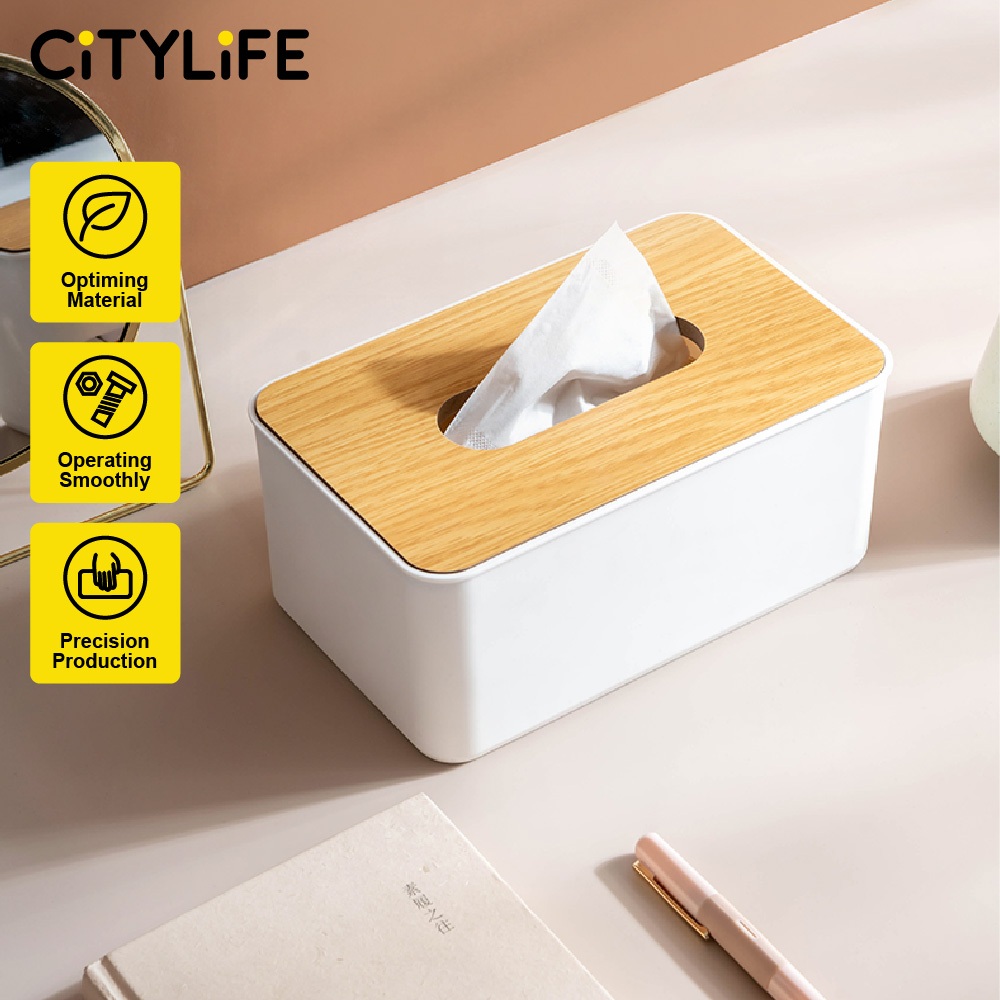 Citylife Bamboo Wood Easy Refill Tissue Box H-8886 | Shopee Singapore