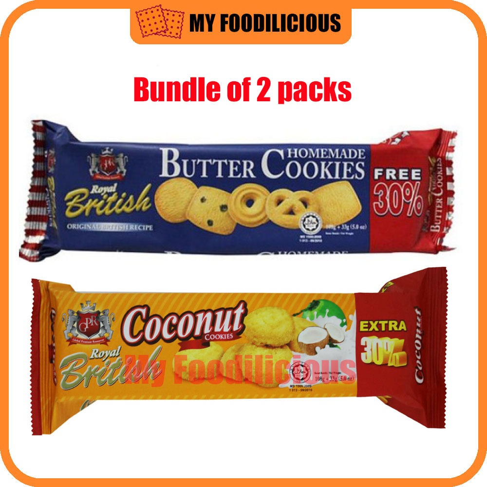 GPR Royal British Homemade Butter Cookies - 108g Coconut/Butter Cookies| Biskut Royal British ...