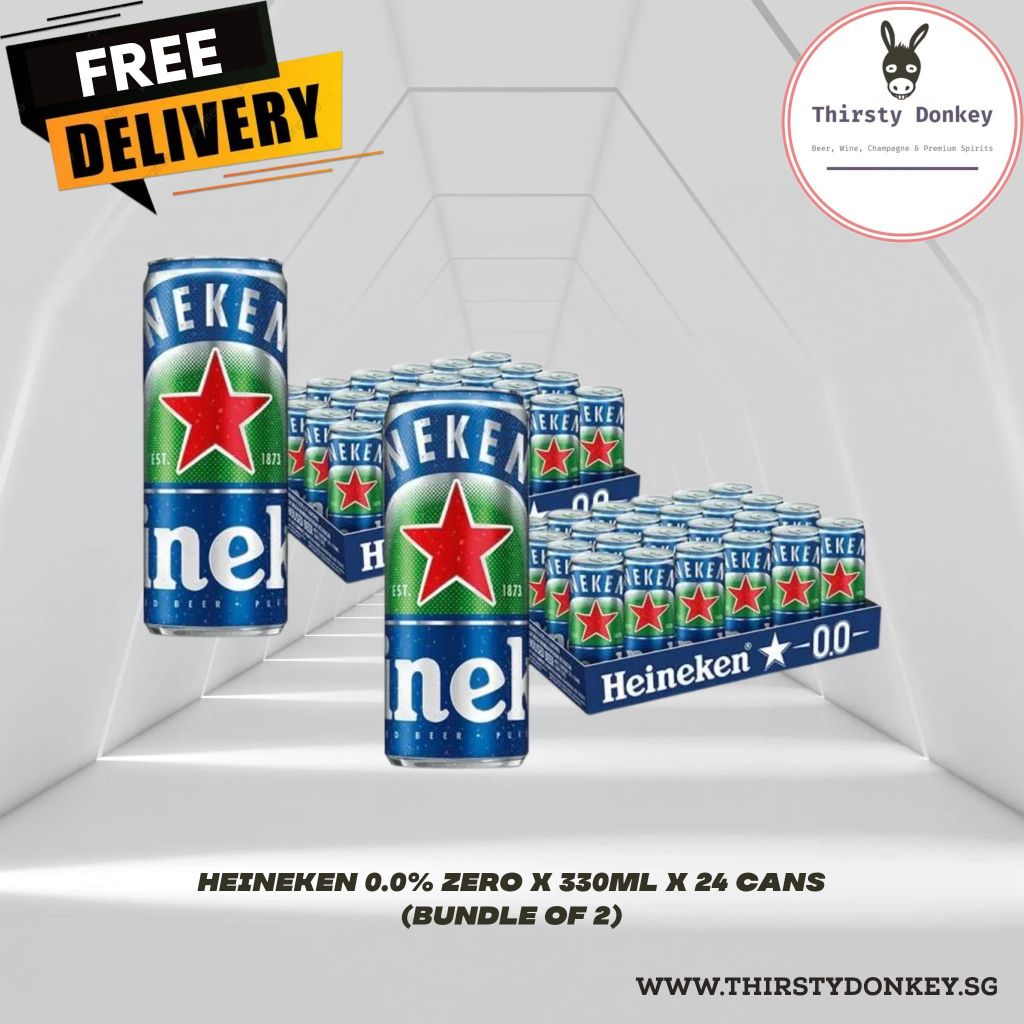 Heineken 0.0% Zero - 330ml x 24 cans (Bundle of 2) (BBD: 09/2025 ...