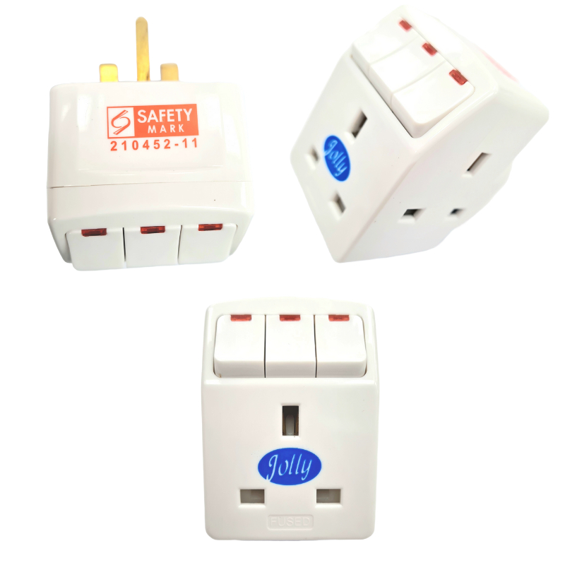 Jolly 3 WAY Multi-Adapter JY32 Socket Multi Plug Adapter with ...