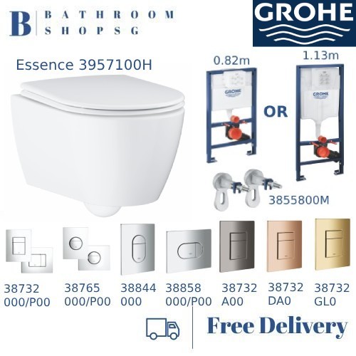Grohe Essence WC Wall Hung Toilet 3957100H Bundle with Rapid SL Wall ...