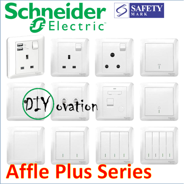 [Safety mark] Schneider Affle Plus Piano White Switches and socket ...