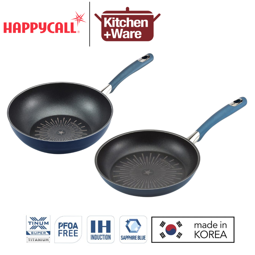 [Korea] Happycall Classic Titanium Frying Pan and Wok Pan Induction Compatible / Super Titanium ...