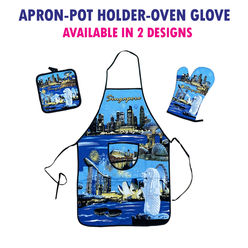 [SG Ready Stock] Apron Kitchen Set*Pot Holder*Oven Glove* Purse ...
