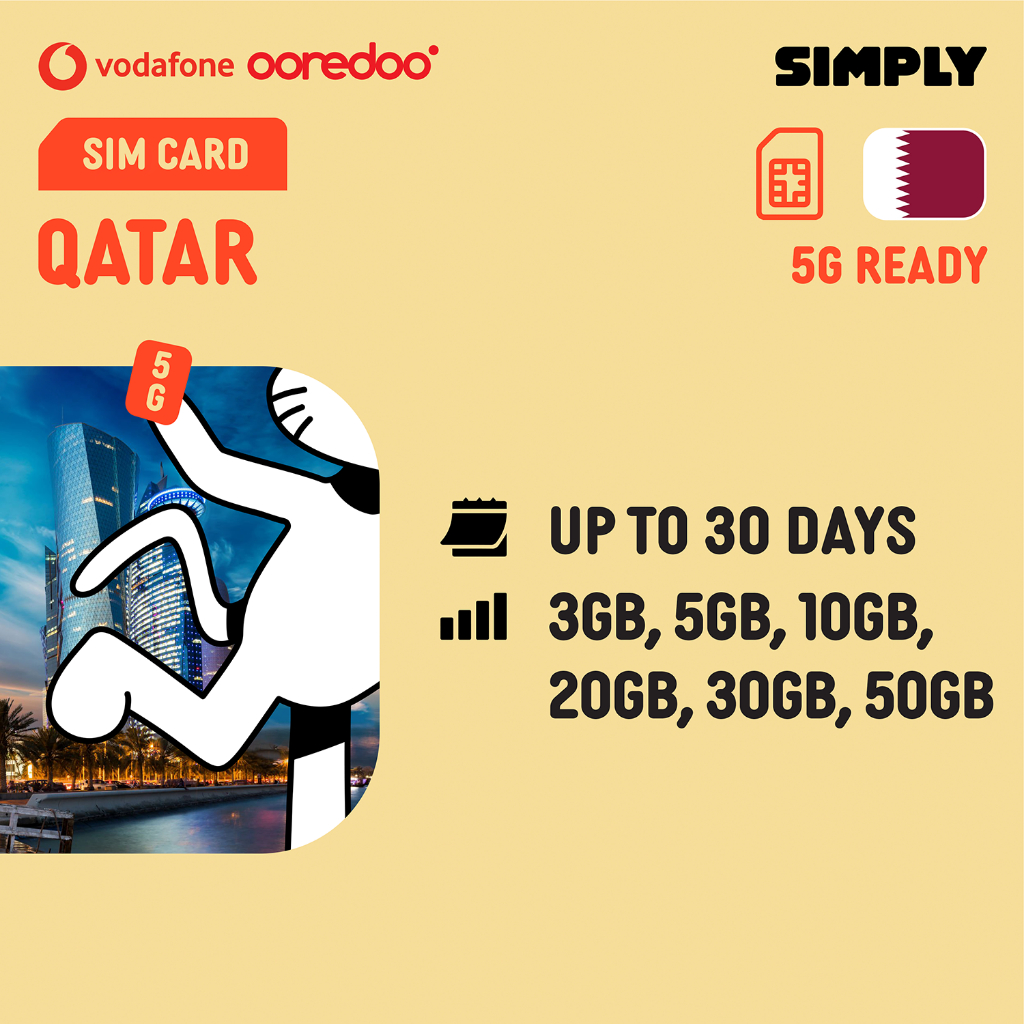 [Qatar] 5/7/10/15/30 Days | 3GB/5GB/10GB/20GB/30GB Data SIM Card | No Registration Required ...