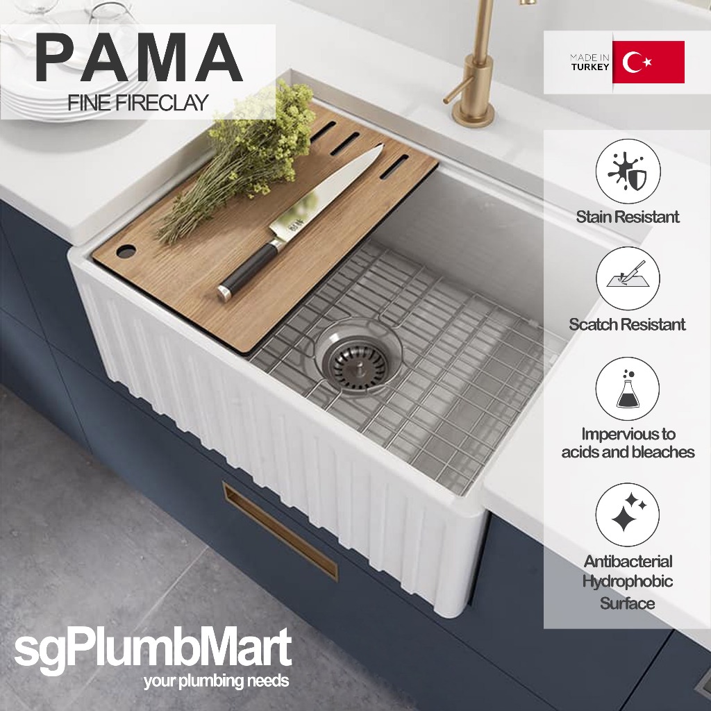 [Made in Turkey] PAMA Fine Fireclay Farmhouse Ceramic Porcelain Kitchen ...