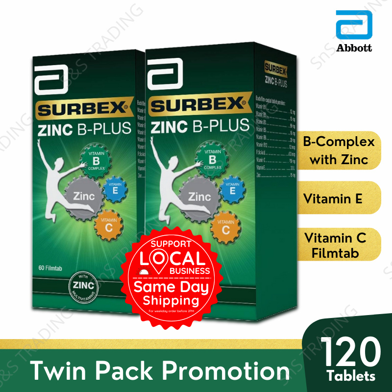 [Expiry:2026] Abbott Surbex Zinc B Plus 60 Tabs (Multivitamin mineral ...