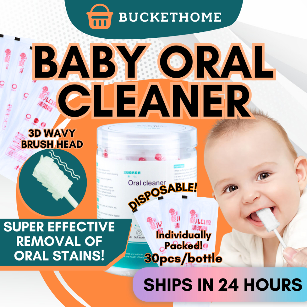 Bucket Home Disposable Baby Oral Mouth Cleaner 30pc Toothbrush Swab ...