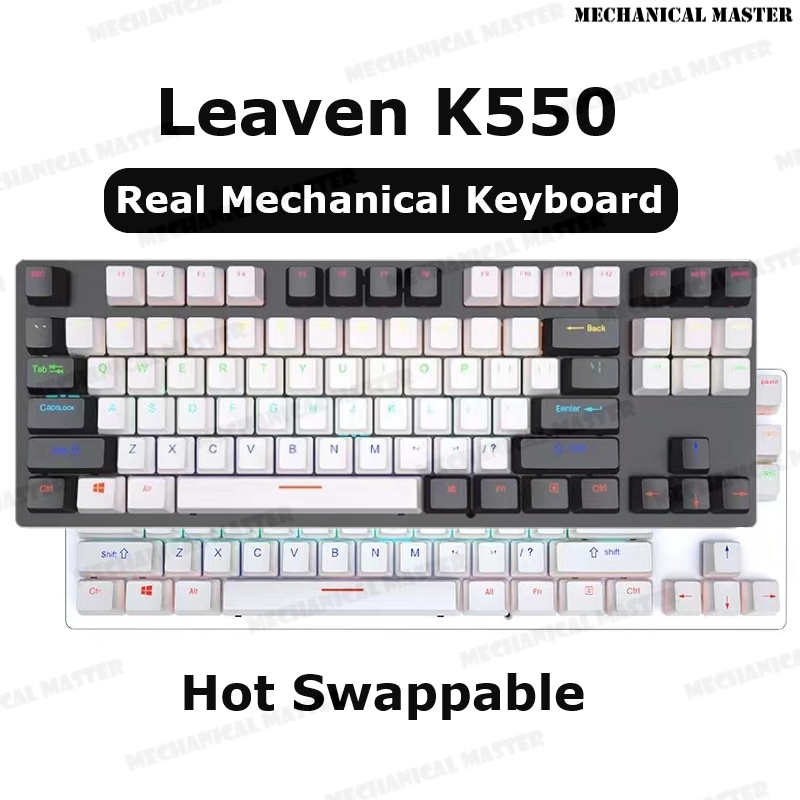 Leaven K550 Real Mechanical Keyboard TKL 80% Gaming Keyboard 87 Keys ...