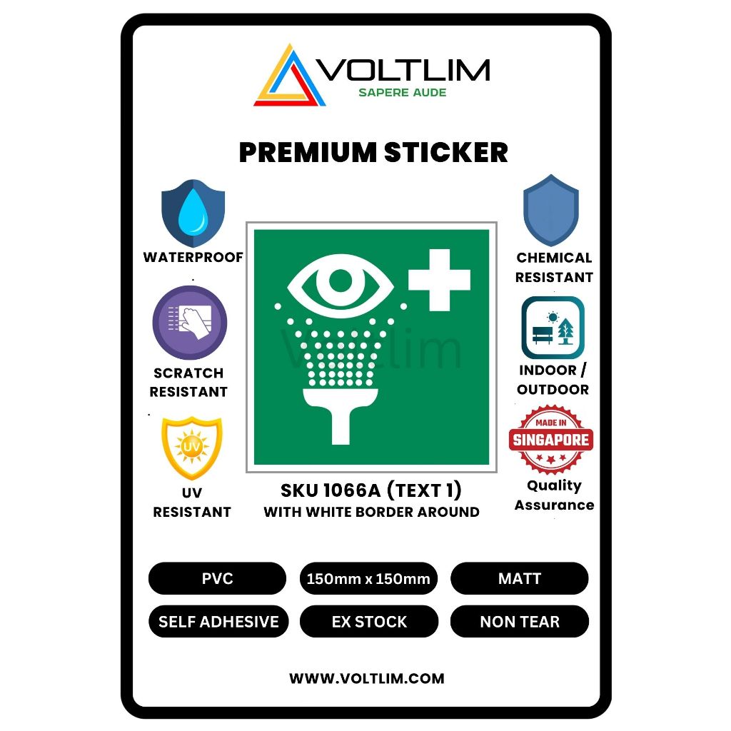 Emergency Eye Wash Symbol Sign Label Sticker (Various Sizes) Voltlim ...