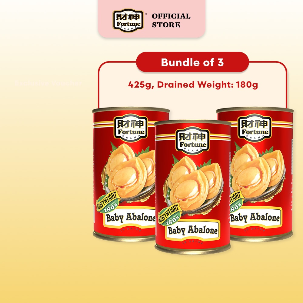 [Bundle of 3] Fortune Baby Abalone 425g (8P, DW: 180g) (Exp: 07/2028 ...