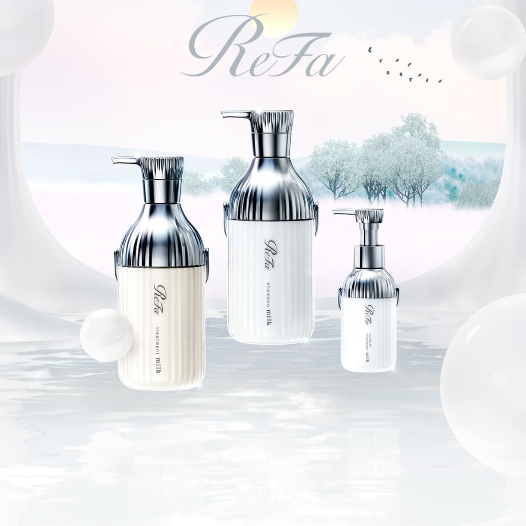 ReFa milk Protein Shampoo[500ml] & Treatment[500ml] & Out Bath Treatment [100ml] 【Direct From ...