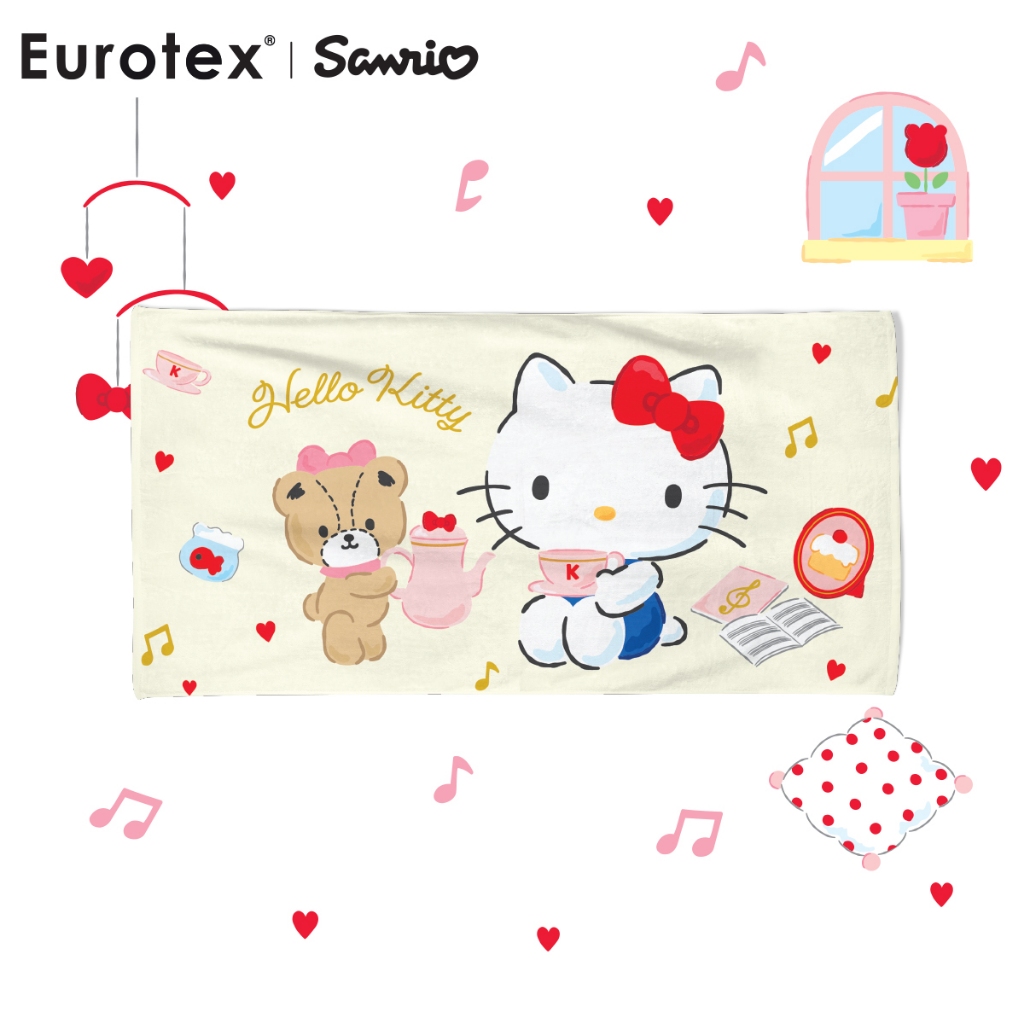 Sanrio Bath Towel, Hello Kitty, Afternoon Tea (Includes 1 bath towel ...