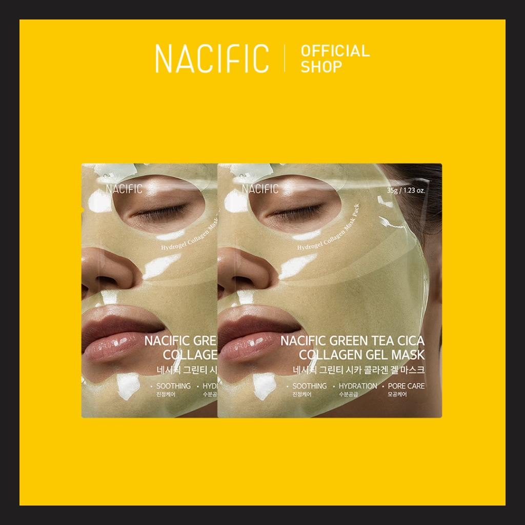 NACIFIC Premium Green Tea Cica Collagen Gel Mask 4EA, Centella asiatica ...