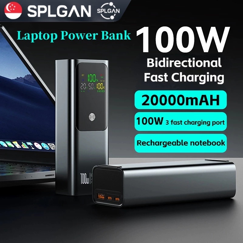 【SPLGAN】 20000mAh Laptop Power Bank 100W Fast Charging PowerBank ...