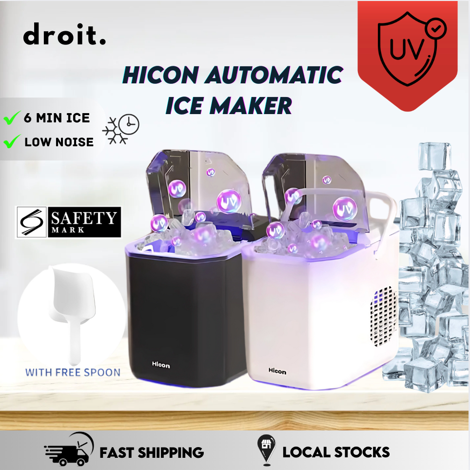 Hicon Automatic Ice Maker | Portable Ice Machine with UV Sterilisation ...