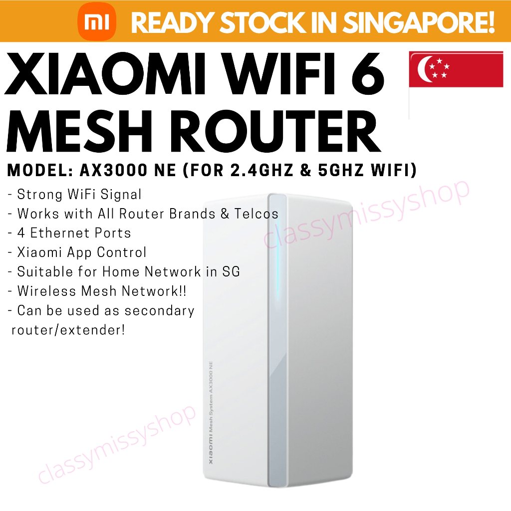 🇸🇬 [NEW] XIAOMI WIFI 6 Mesh Router AX3000 NE 5Ghz Wireless Mesh, Super ...