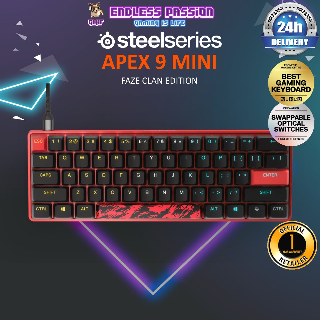 SteelSeries Apex 9 Mini HotSwap RGB Optical 60% Keyboard - Faze Clan Edition | Shopee Singapore