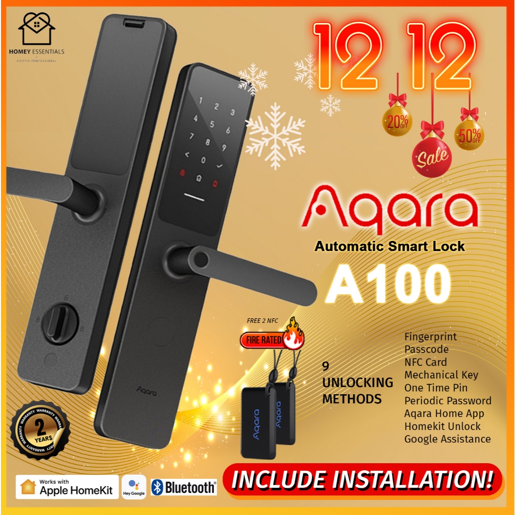 Aqara A100 ZIGBEE Smart Door Lock FREE INSTALLATION Compatible with ...