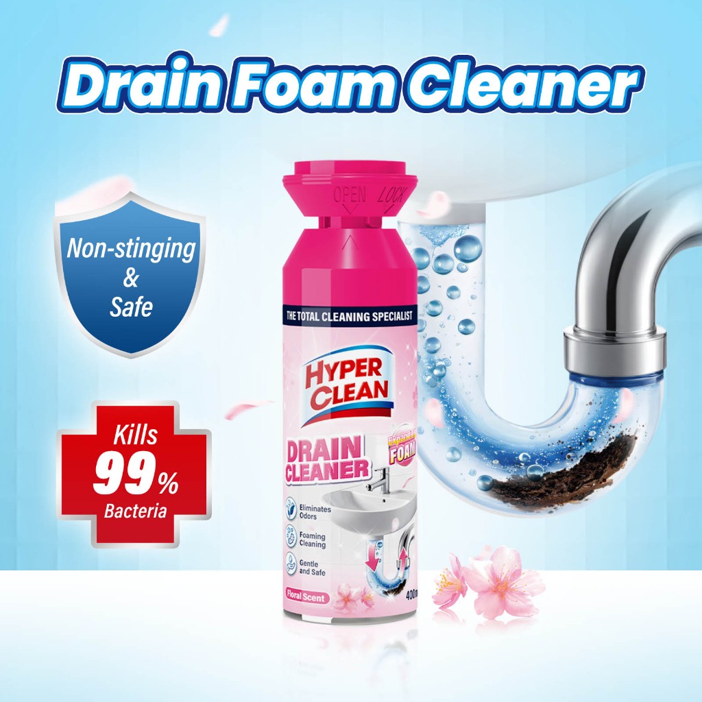 HYPERCLEAN Kitchen & Toilet Sink Drain Foam Cleaner | Pipe Dredging ...