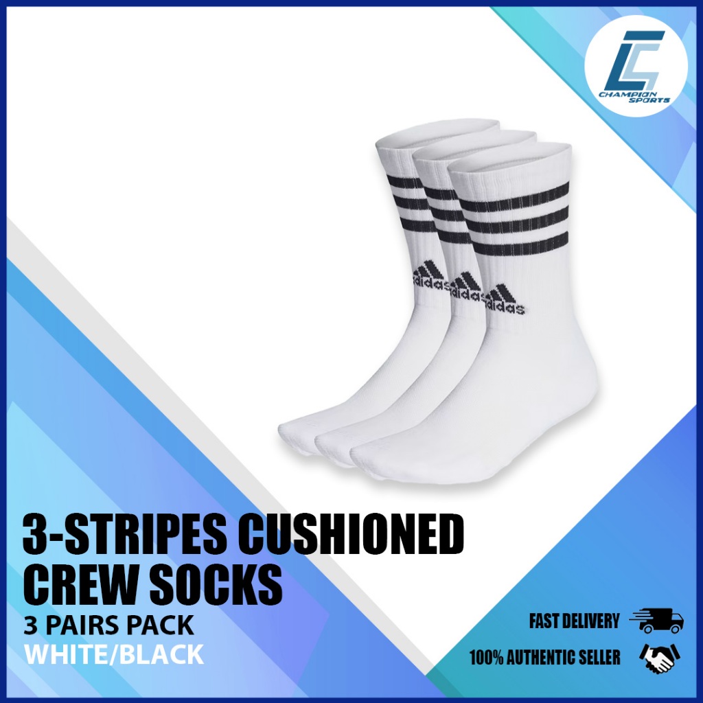 Adidas 3-Stripes Cushioned Crew Socks 3 Pairs (HT3458) (KK1/RO ...