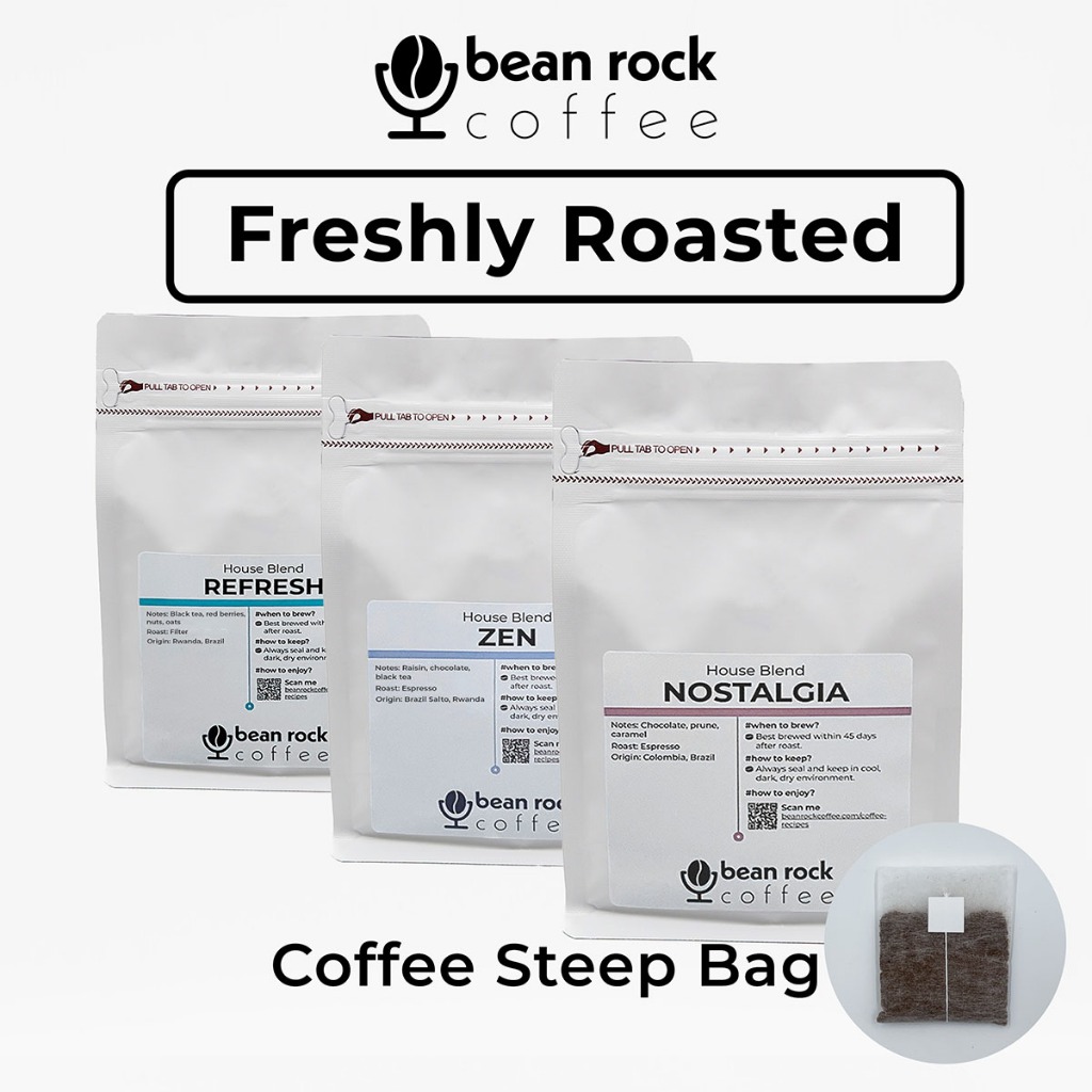 [Bundle of 3] Bean Rock Coffee House Blend Coffee Steep Bag 6x12g ...