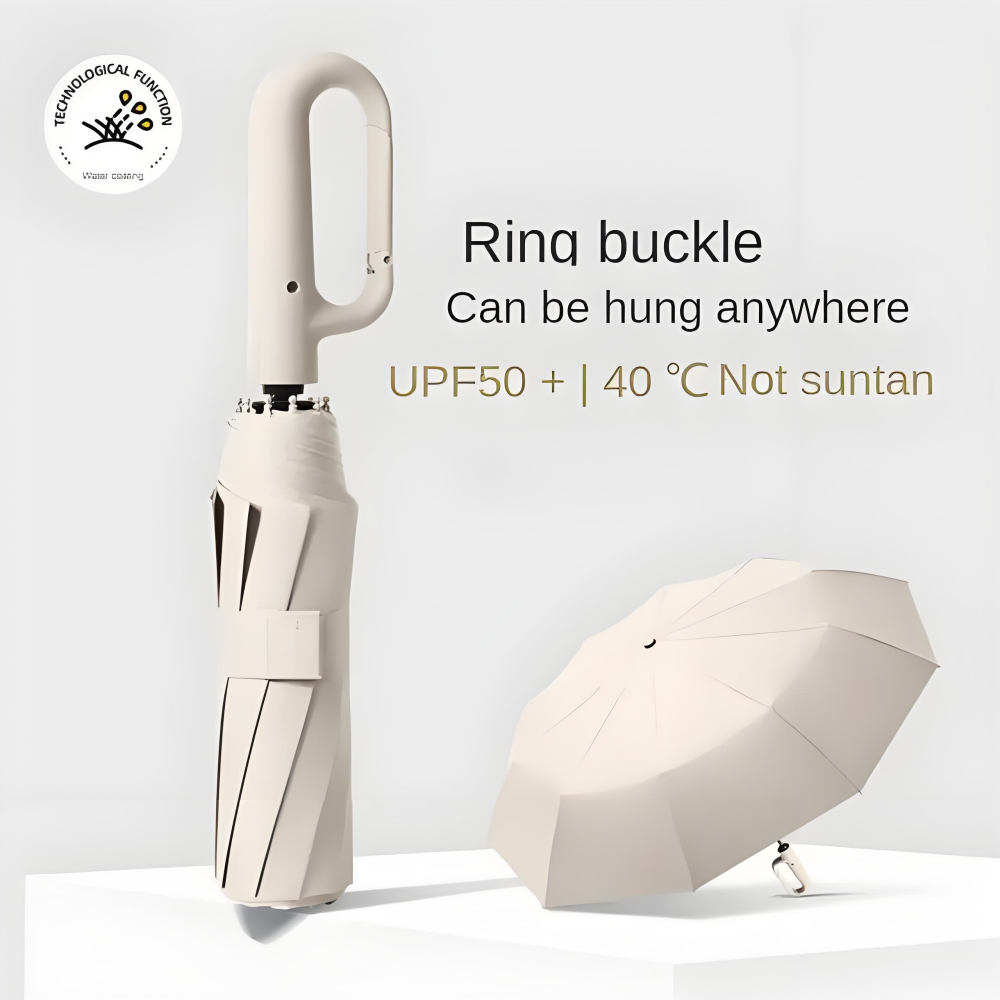 Foldable Umbrella Ring Buckle Design 20 Rib Fully Automatic Umbrella uv ...