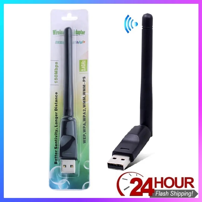Wireless USB WiFi Adapter Dongle LAN 802.11 b/g/n 2.4Ghz Laptop PC | Shopee Singapore