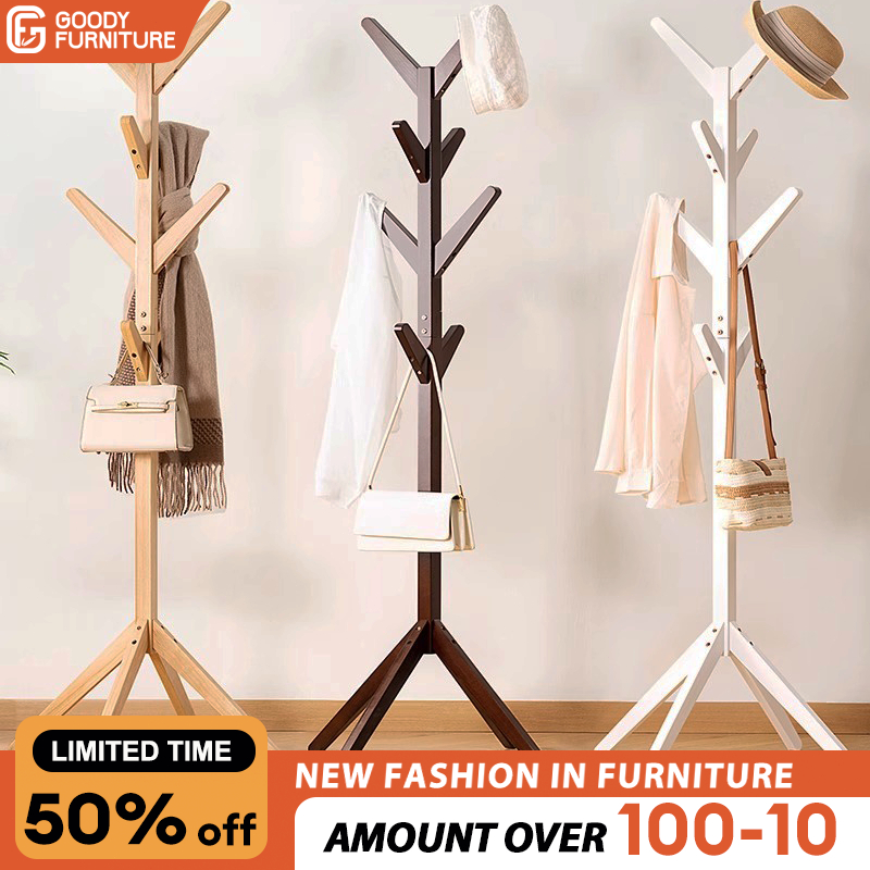 Goody Wooden Clothes Hanger Rack Nordic Style Clothes Hanger Hook Coat ...