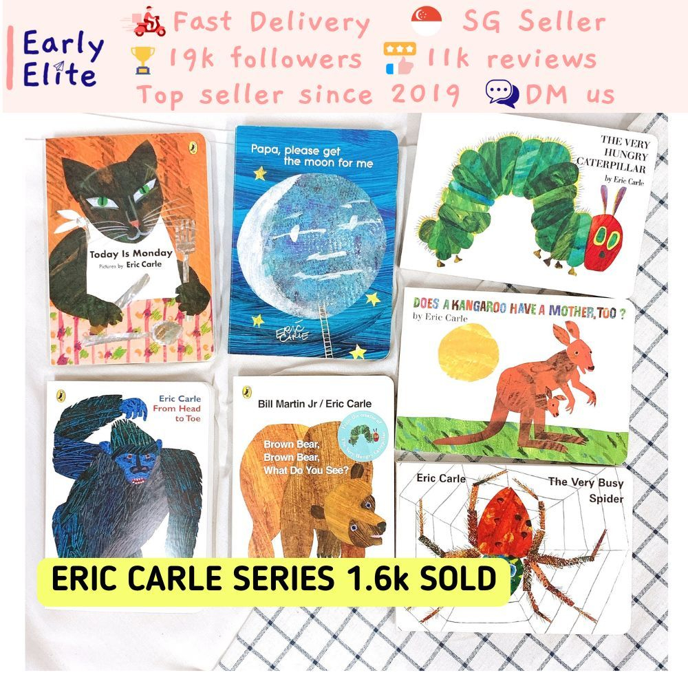 The Very Hungry Caterpillar children board book Eric Carle Brown Bear ...