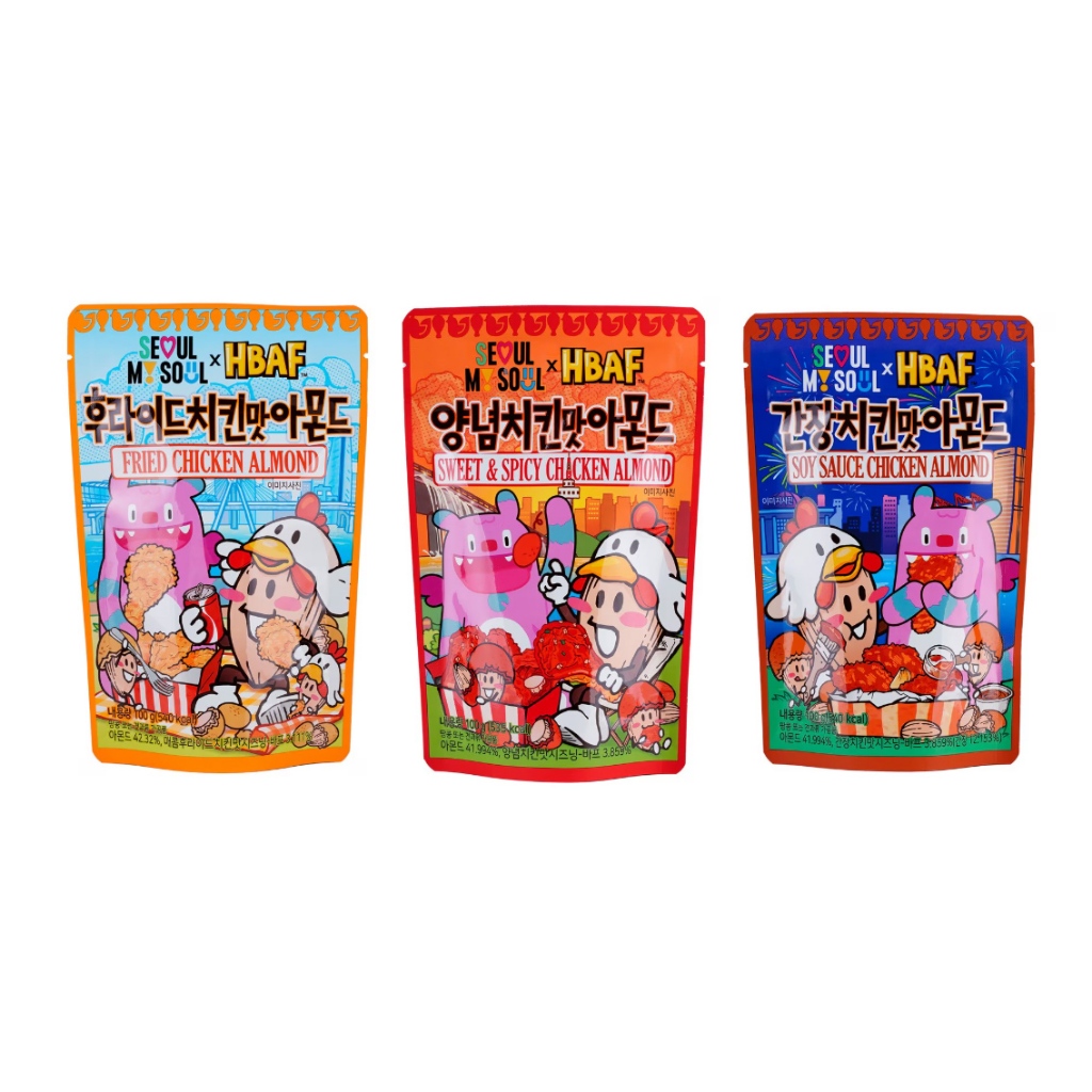 HBAF Seoul Chicken Flavor Almond 3 Flavor 100g | Shopee Singapore