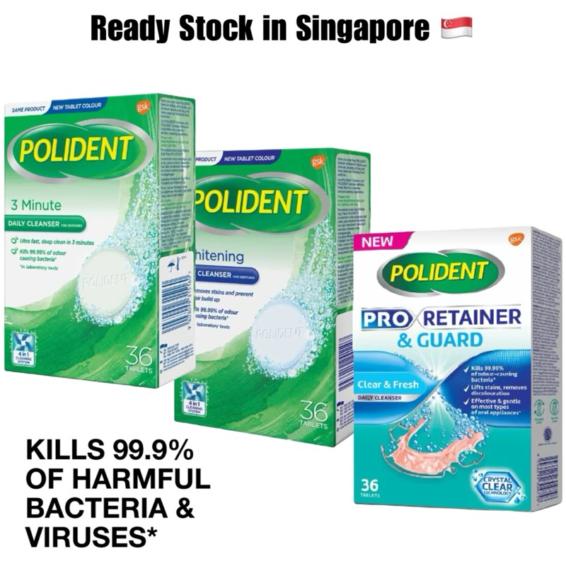 【Ready Stock in SG】POLIDENT 3 Minutes / Overnight Whitening Denture ...