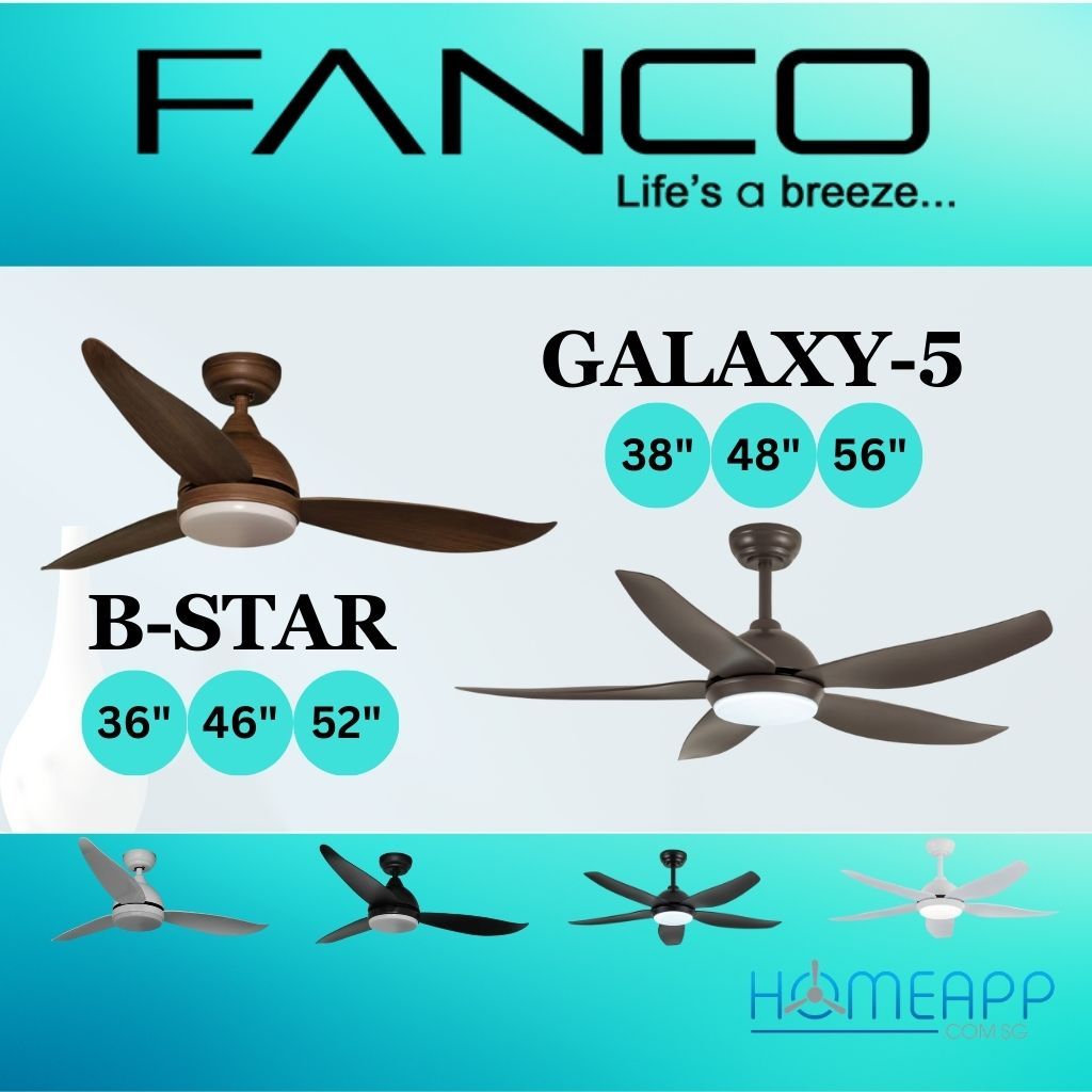 Installation FANCO ceiling fan B-Star Galaxy-5 DC motor LED light ...