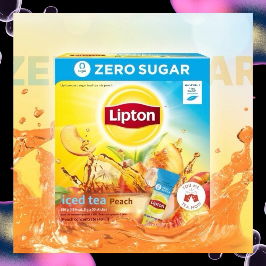 LIPTON Zero Sugar Peach Iced Tea Mix - Refreshing Sugar-Free, 30sticks ...