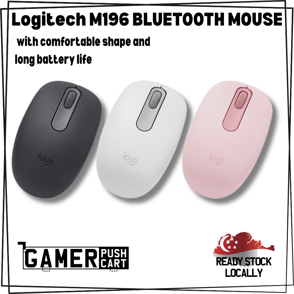 Logitech M196 Wireless Bluetooth Mouse – 12-Month Battery, Compact ...