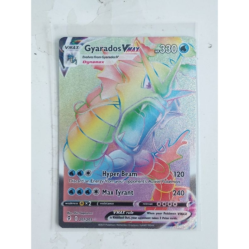 Pokemon gyarados vmax hyper rare rainbow evolving skies card | Shopee ...