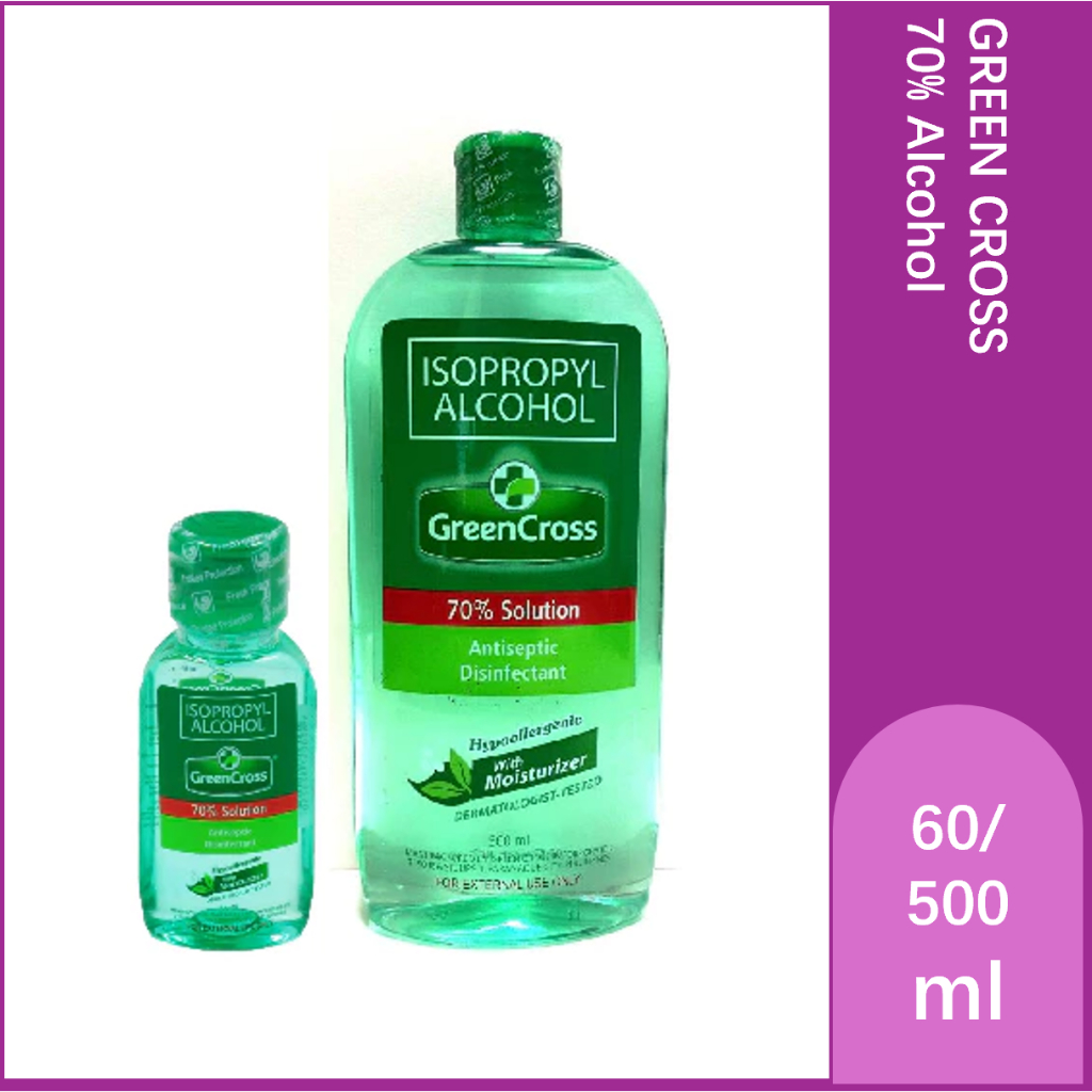 Green Cross Isopropyl Alcohol 70% Solution, 60ml/ 500ml | Shopee Singapore