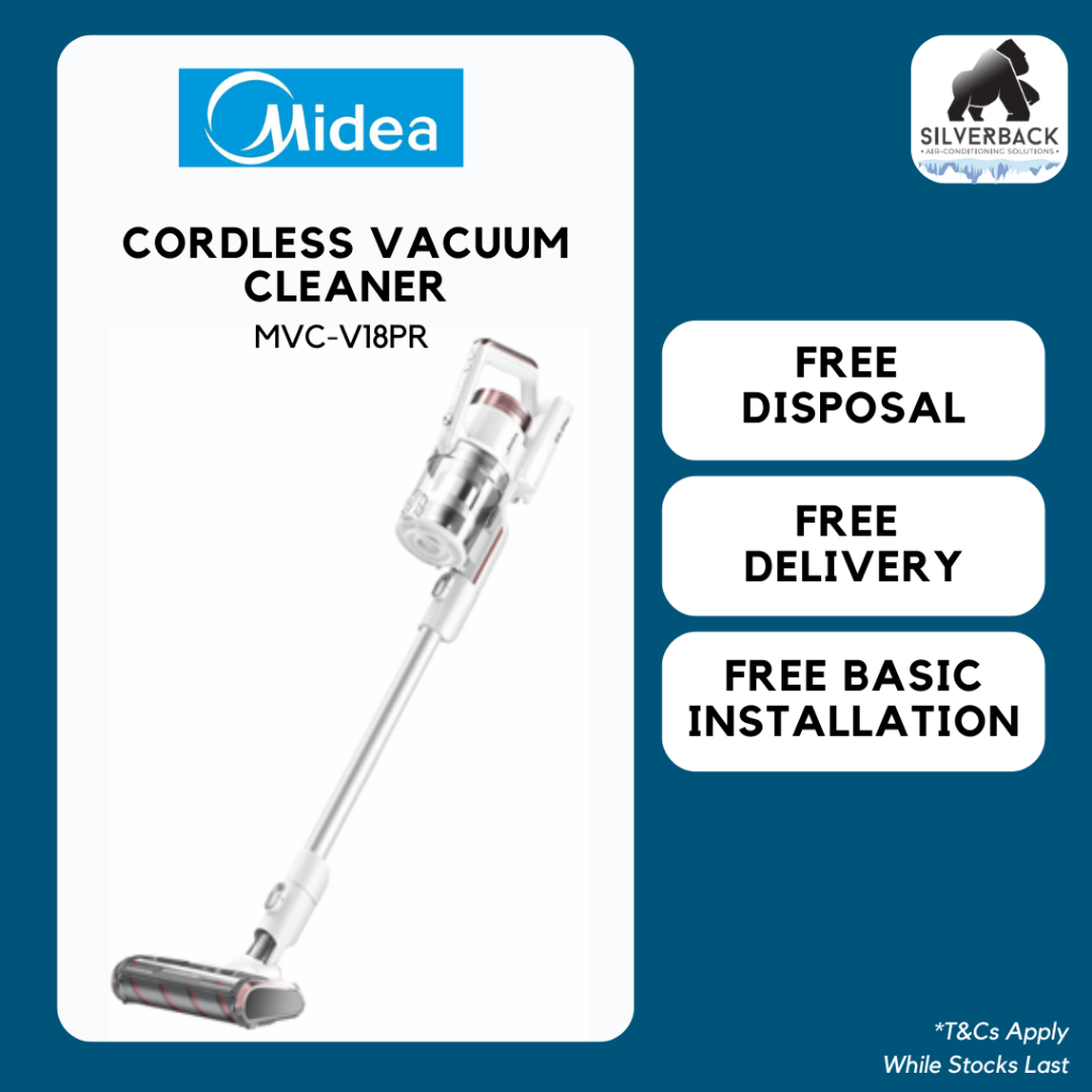 Midea MVC-V18PR Grey/White 2-in-1 Cordless Vacuum Cleaner, 350W ...