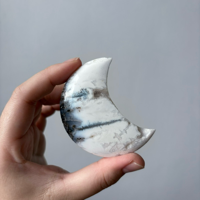 Dendritic Snow Agate Moon (Destash) | Shopee Singapore