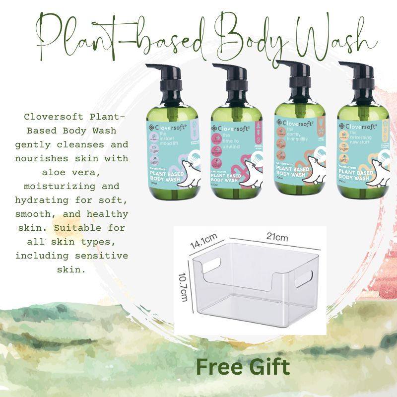 Cloversoft Shower Gel body washes Natural Plant-based Kid-friendly ...