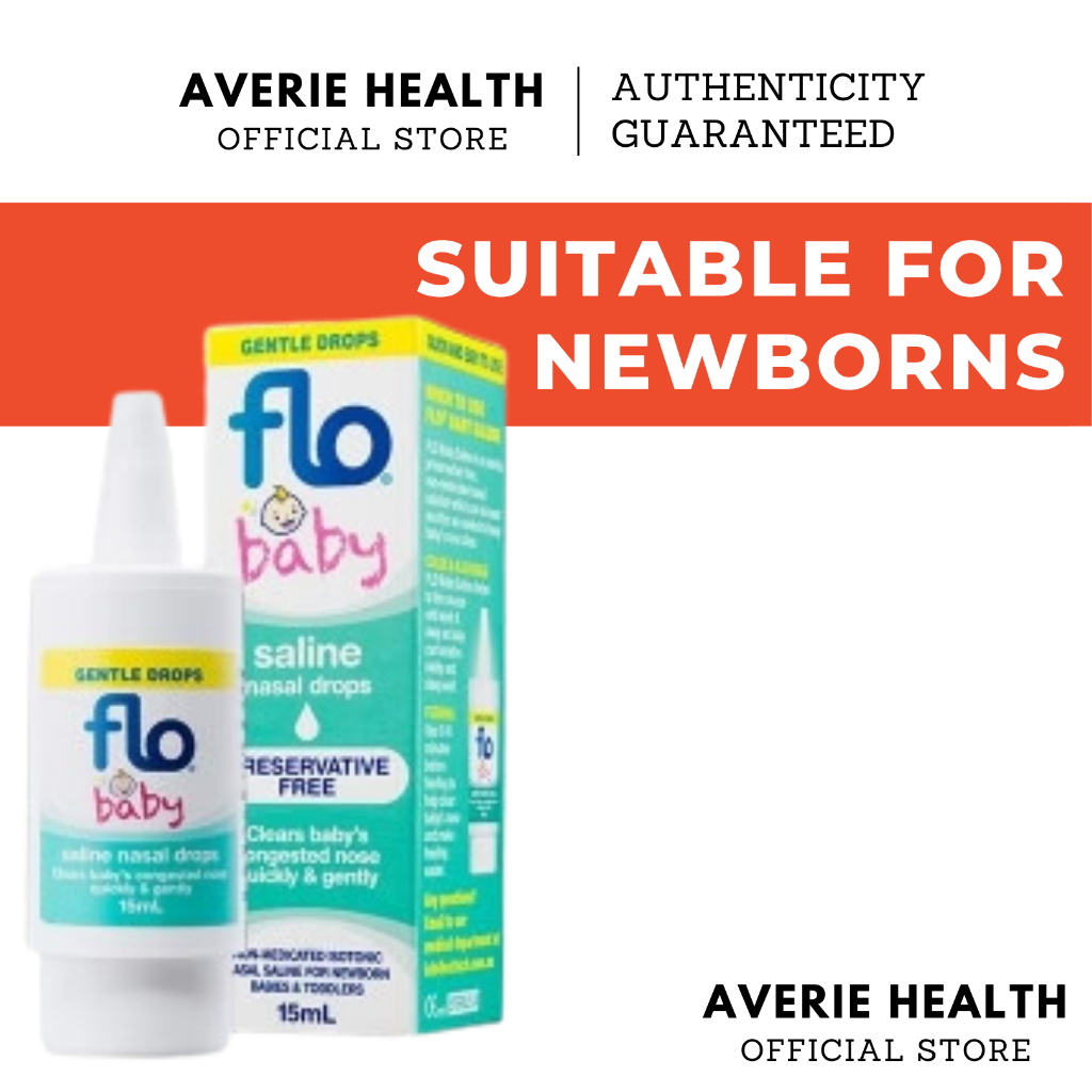 Flo Baby Saline Nasal Drop 15ml | Clears Congestion, Suitable for ...