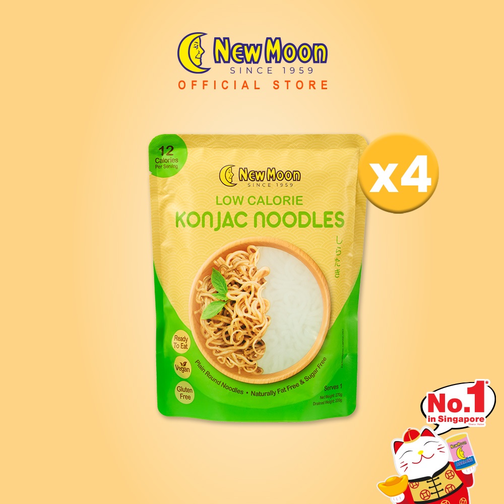[Bundle of 4] New Moon Low Calorie Konjac Noodle 270g - Plain Round ...
