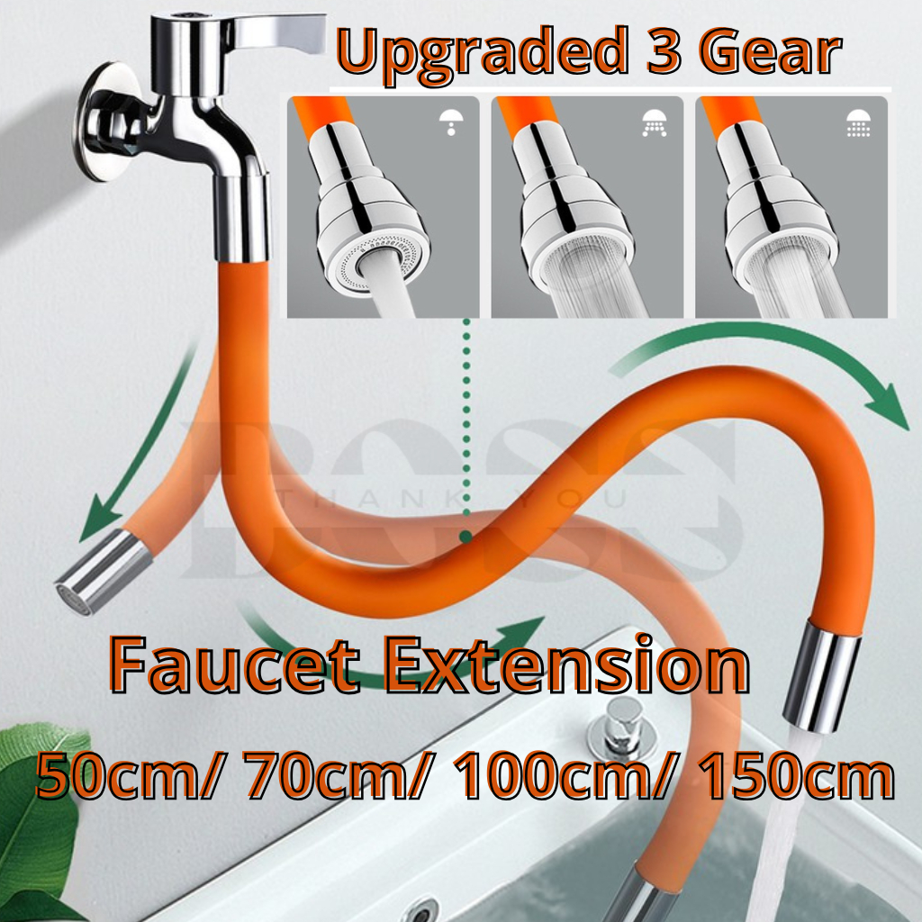 20/30/50/70cm Faucet Extension Extender 360°Free Bending Flexible Hose ...