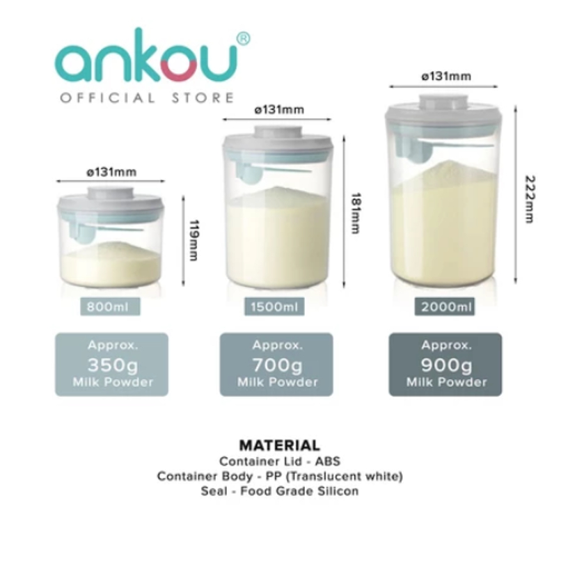 {SG Seller} ANKOU AirTight Milk Powder Container - Circle (350ml/800ml/ 1500ml/ 2000ml) | Shopee ...