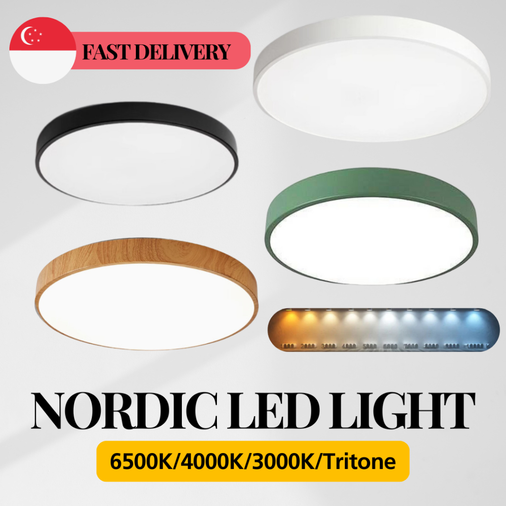 TML Black White Green LED Nordic Ceiling Light Minimalist Daylight Warm ...