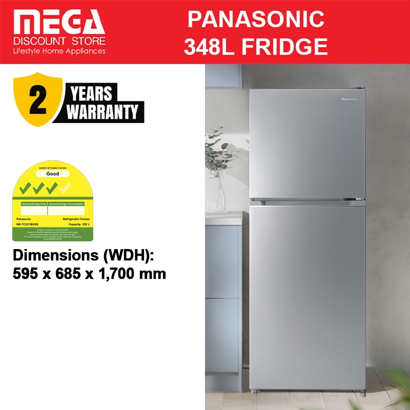 PANASONIC NR-TC361BUSS 348L 2-DOOR FRIDGE (3 TICKS) | Shopee Singapore