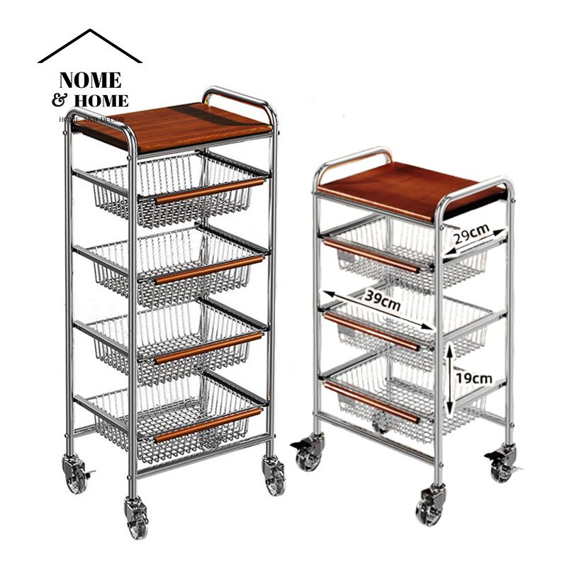 NOME&HOME Retro medieval style trolley rack living room snack storage ...