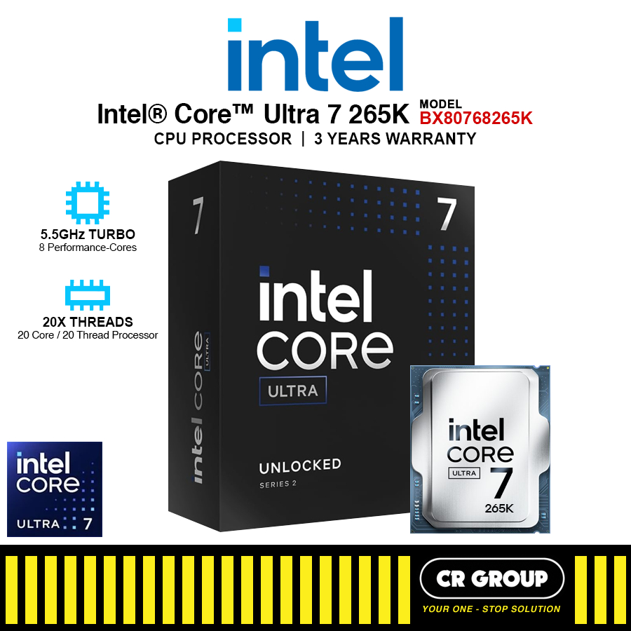 Intel Core Ultra 7 Processor 265K/265KF/265/265F - 30M Cache - Up to 5 ...