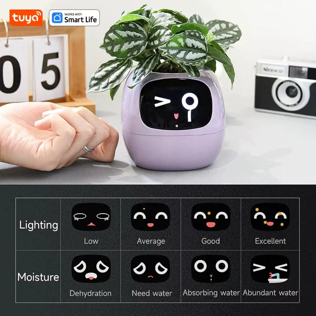 🇸🇬 Smart Plant Ivy – AI Self-Watering Planter, Interactive Plant Pet ...