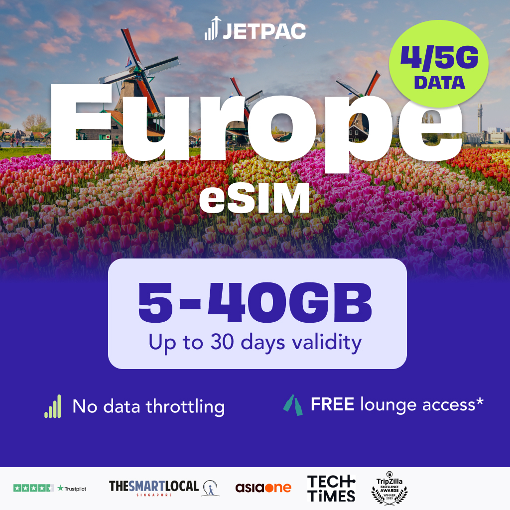 [Jetpac] Europe Travel eSIM 4G-5G | 5-30GB | 30 Day Usage | Shopee Singapore
